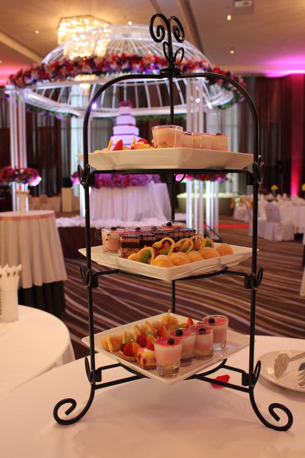 Shot of Various Cakes on a Cake Stand Stock Image - Image of banquet ...