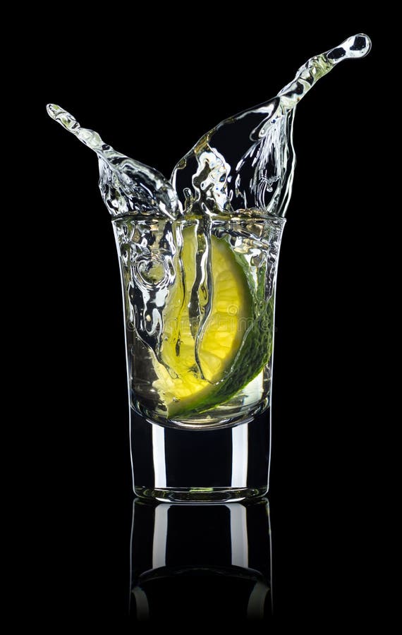 Shot of Tequila with Splash Stock Image - Image of single, falling ...