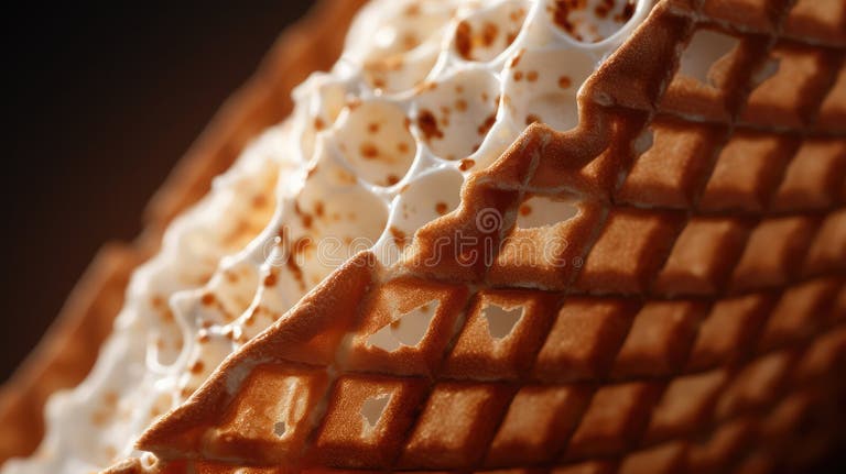 Shot waffle cone texture stock illustration. Illustration of delicate ...