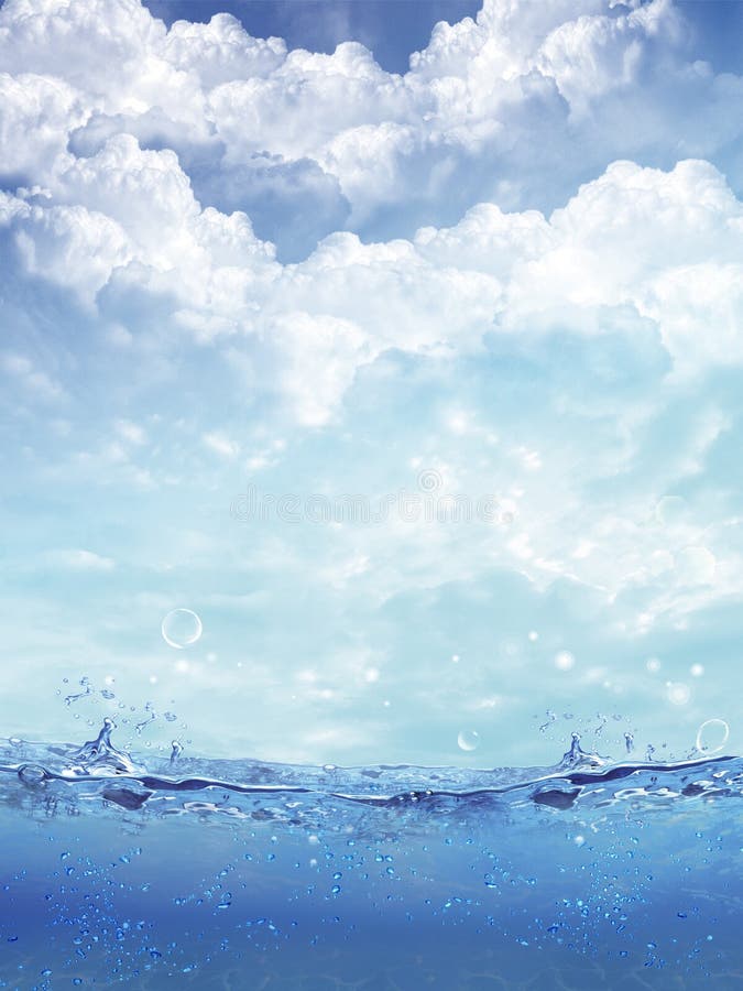 Shot of Water Splash Against a Tropical Sky Stock Image - Image of ...