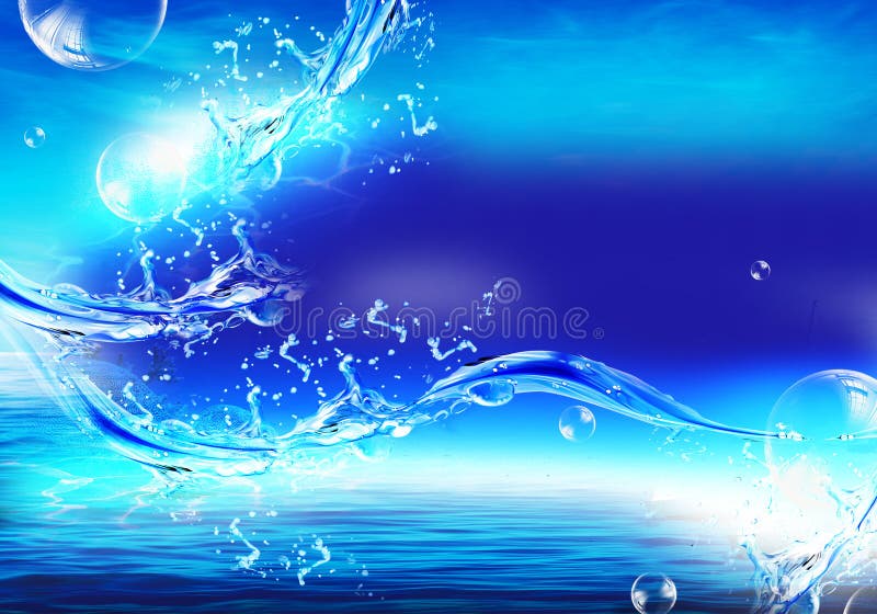 Water Splashing from a Screen Stock Illustration - Illustration of ...