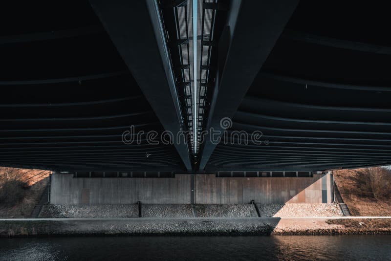 Shot of Water Under the Metal Bridge Stock Image - Image of ...