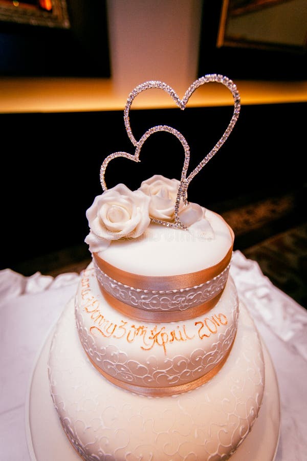 Shot of Wedding Cake, Decoration & Flower Stock Image - Image of ...