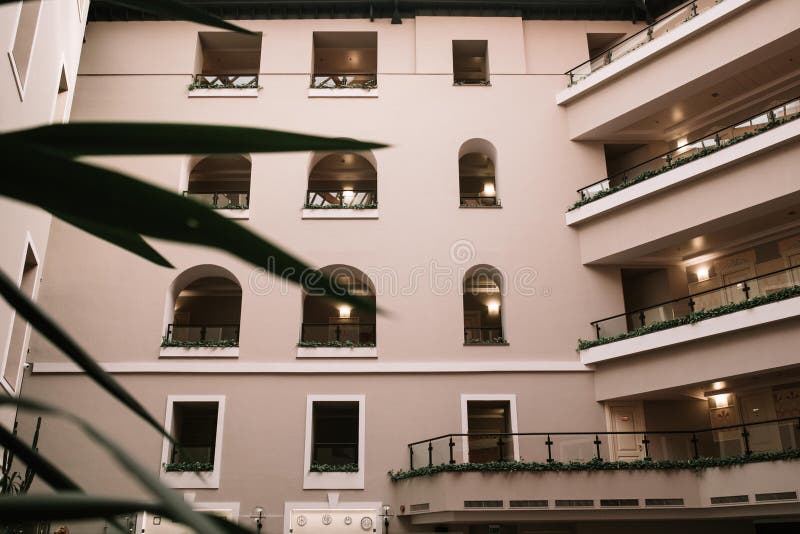 Windows of the hotel stock photo. Image of modern, wall - 138742432