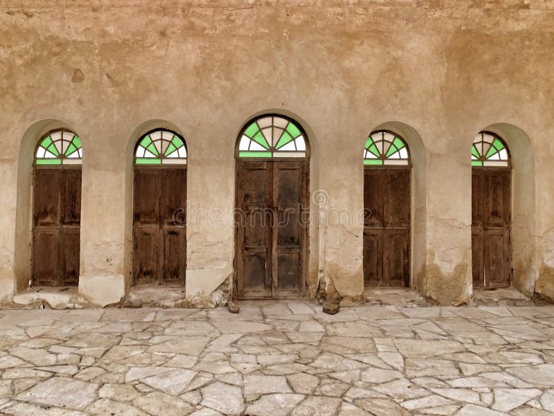 Shot of Wooden Doors of a Building Stock Image - Image of roof, home ...