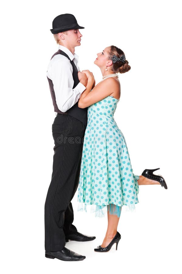 Couple in Retro Style Dancing Stock Photo - Image of couple, people ...