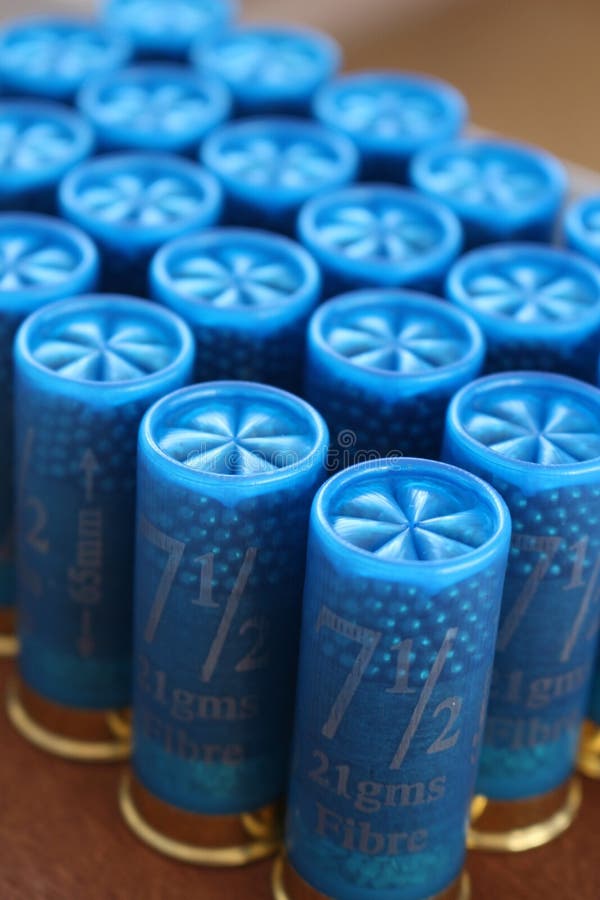Blue shotgun cartridges stock image. Image of shooting - 139416625