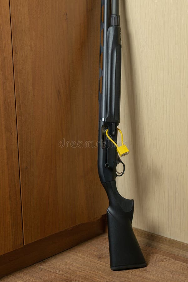 Shotgun with Chamber Lock Showing Gun Safety Stock Photo - Image of ...