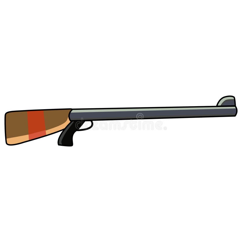 A Shotgun Icon Cartoon. Hand Drawn Illustration of Shotgun Stock ...