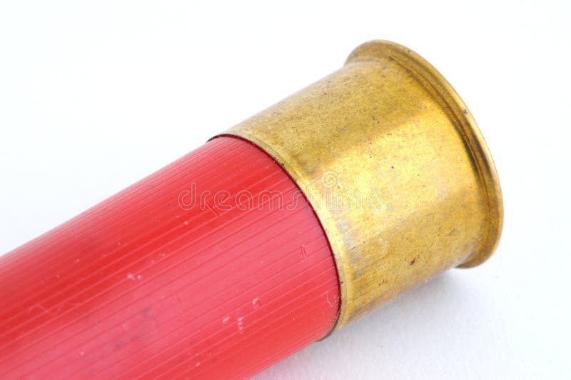 Shotgun shell brass red stock photo. Image of brass, casing - 23196286