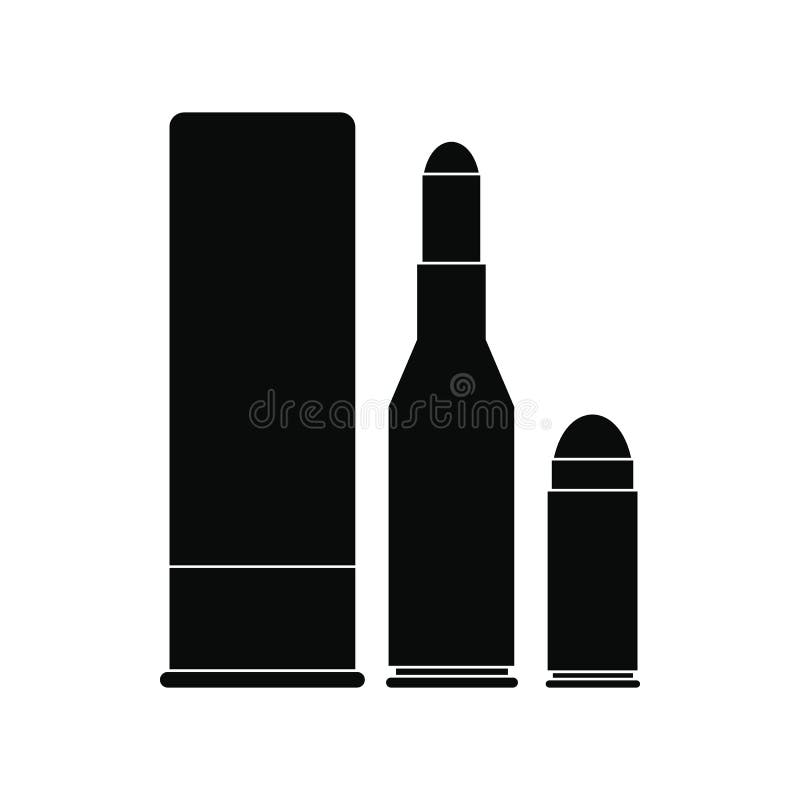 Shotgun Shell and Bullets Icon Stock Vector - Illustration of caliber ...