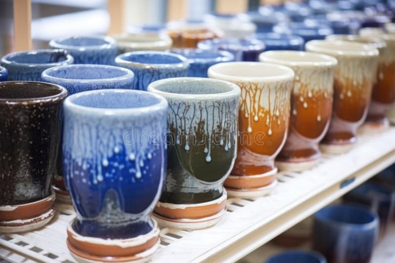 Shots of Glazing Process Showing Liquid Glaze and Brush Stock Image ...