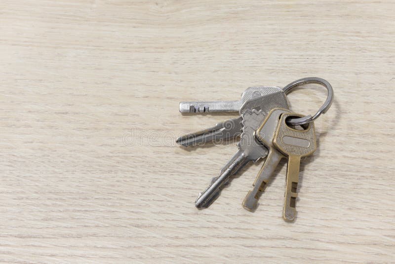 Shots House Keys on a Table Wood Stock Image - Image of mortgage, space ...