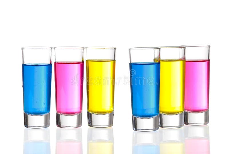 Three Colourful Solution in Different LCMS Glass Vial on a White Bench ...