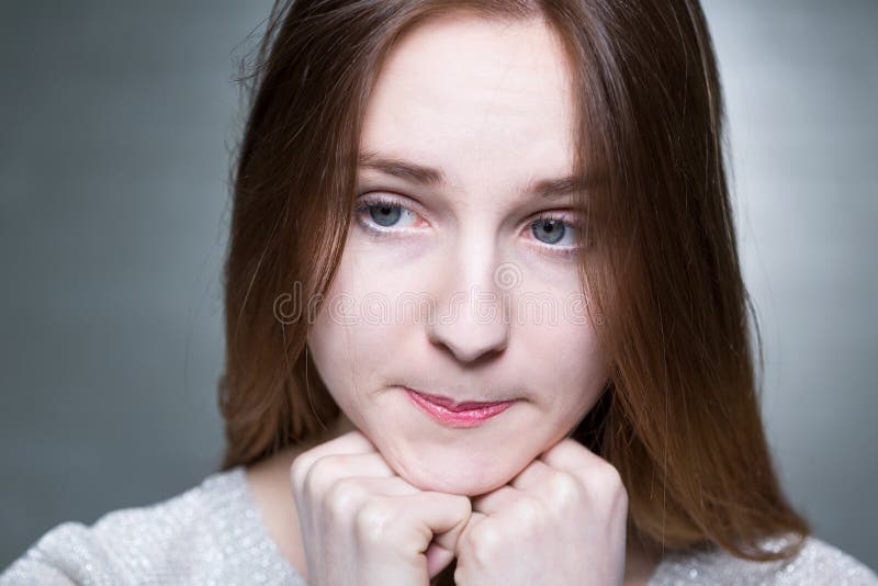 Should I do that? stock photo. Image of young, face, brunette - 70134040