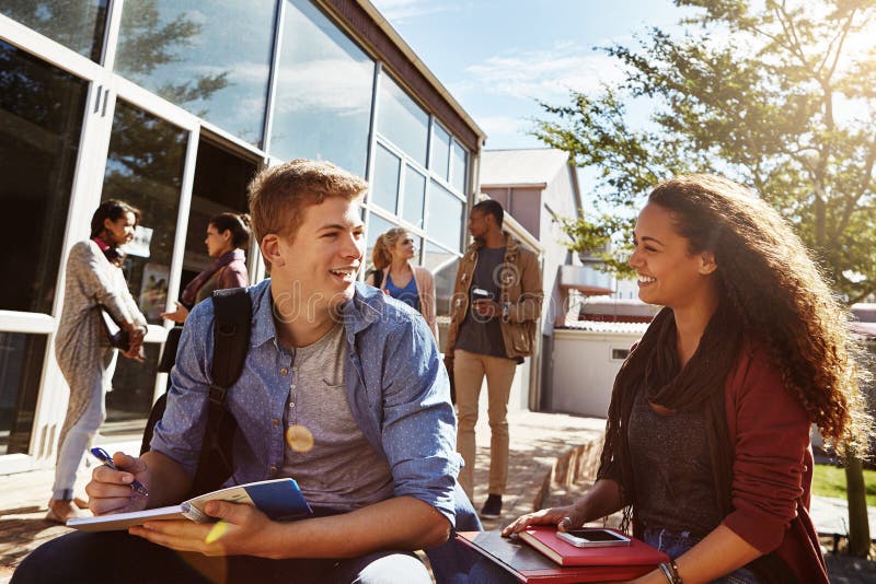 We Should Study Together More Often. Two Students Studying Together on ...