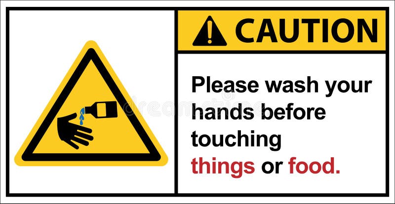 Should Wash Your Hands before Touching.,Caution Sign Stock Vector ...
