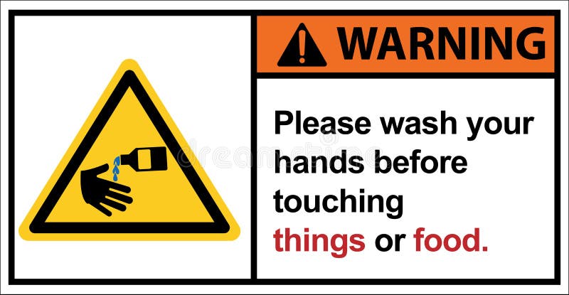 Should Wash Your Hands before Touching.,Warning Sign Stock Vector ...