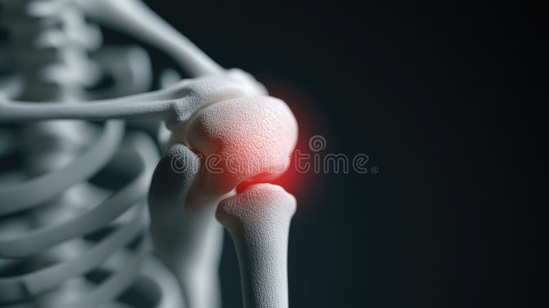 Shoulder Agony: Visualization of Pain in Joint, Featuring Red Glowing ...