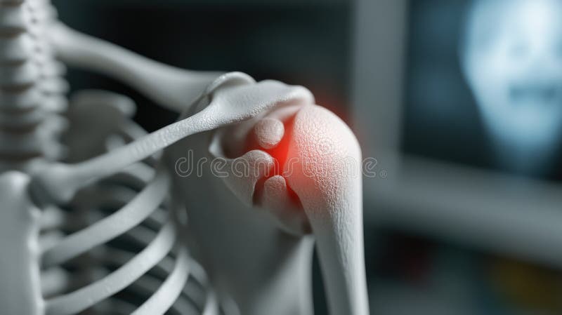Shoulder Agony: Visualization of Pain in Joint, Featuring Red Glowing ...