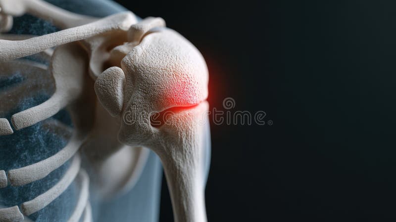 Shoulder Agony: Visualization of Pain in Joint, Featuring Red Glowing ...