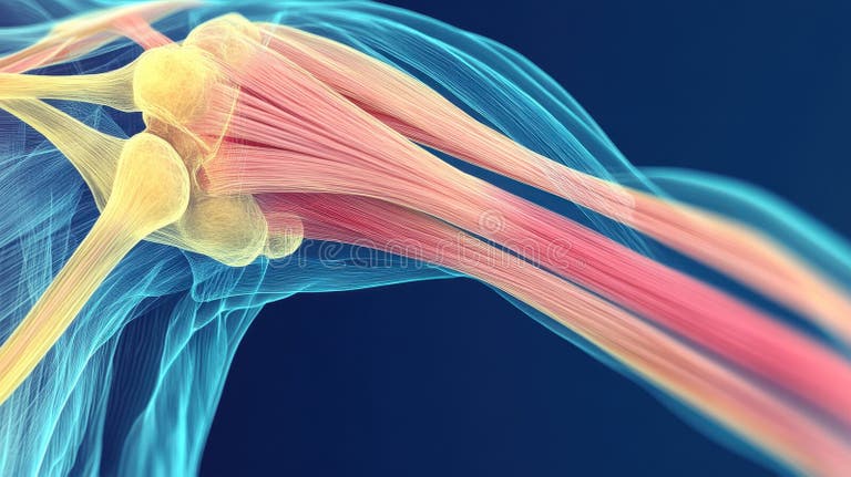 Shoulder Anatomy Visualization Muscles Bones and Tissue Illustration ...