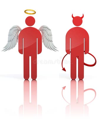 Devil Angel Shoulder Stock Illustrations – 120 Devil Angel Shoulder ...
