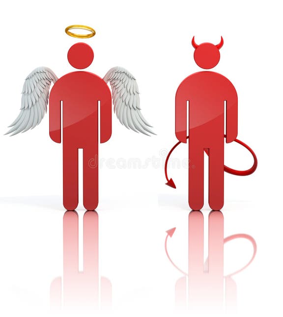 Devil Angel Shoulder Stock Illustrations – 120 Devil Angel Shoulder ...