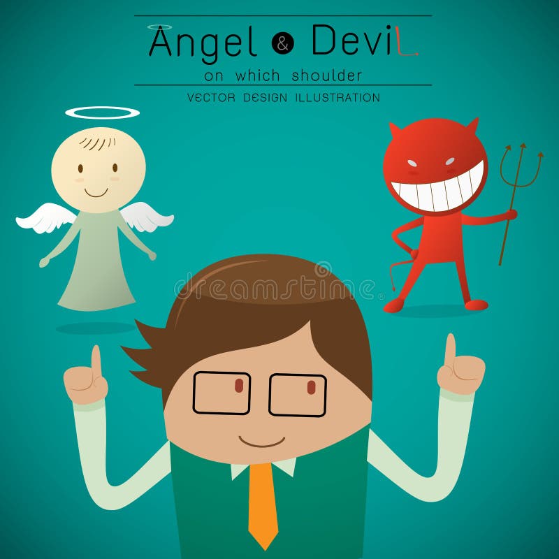 Shoulder devil and angel stock vector. Illustration of holiness - 57291467