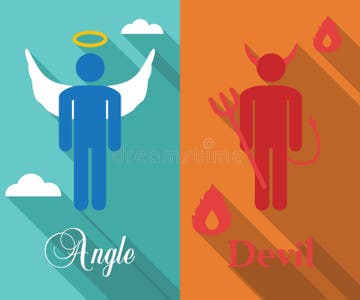 Devil Angel Shoulder Stock Illustrations – 120 Devil Angel Shoulder ...