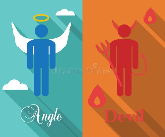 Devil Angel Shoulder Stock Illustrations – 120 Devil Angel Shoulder ...