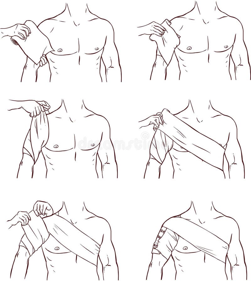 Shoulder Bandage Illustration Stock Vector - Illustration of shoulder ...