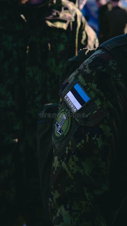 Shoulder of an Estonian Soldier in Military Uniform Editorial Photo ...