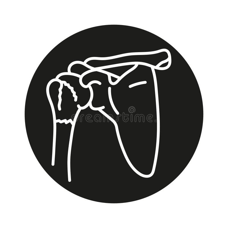 Shoulder Fracture Line Black Icon Stock Vector - Illustration of broken ...