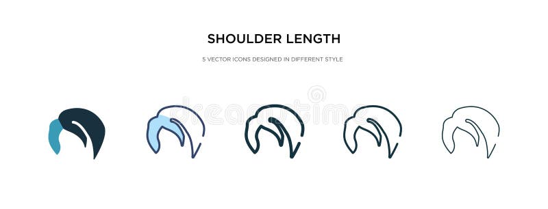 Shoulder Length Icon in Different Style Vector Illustration. Two ...