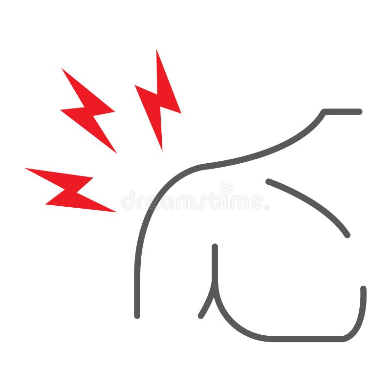 Shoulder Pain Pointer in Female Anatomy Silhouette Stock Vector ...