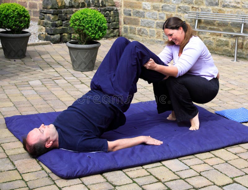 Shoulder stand position stock photo. Image of back, outside - 2818678