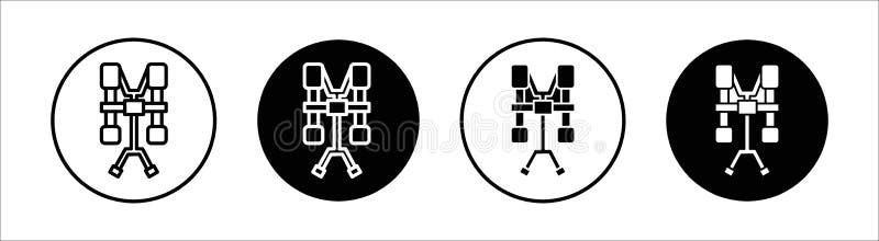 Shoulder Strap Flat Line Icon Set. Shoulder Strap Thin Line ...