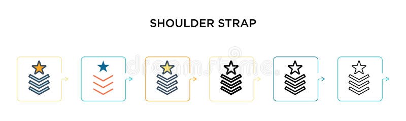 Shoulder Strap Vector Icon in 6 Different Modern Styles. Black, Two ...