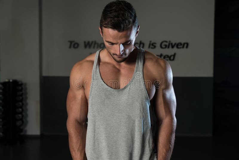 Shoulders Cable Lateral Raise Workout Stock Photo - Image of forearms ...