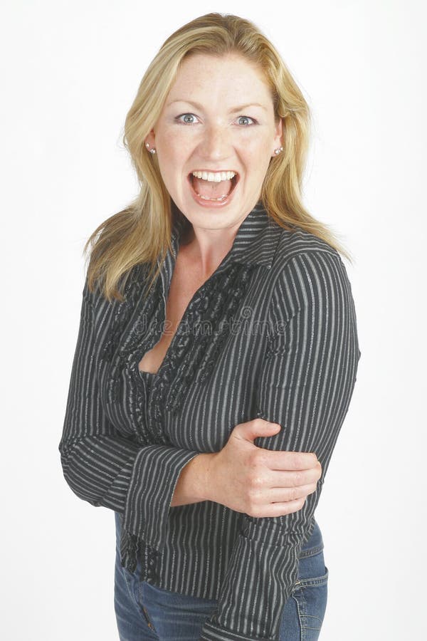 Shout! stock image. Image of blonde, shout, model, laugh - 715055