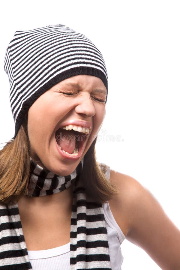 Shout stock photo. Image of facial, isolated, making, shot - 7496966