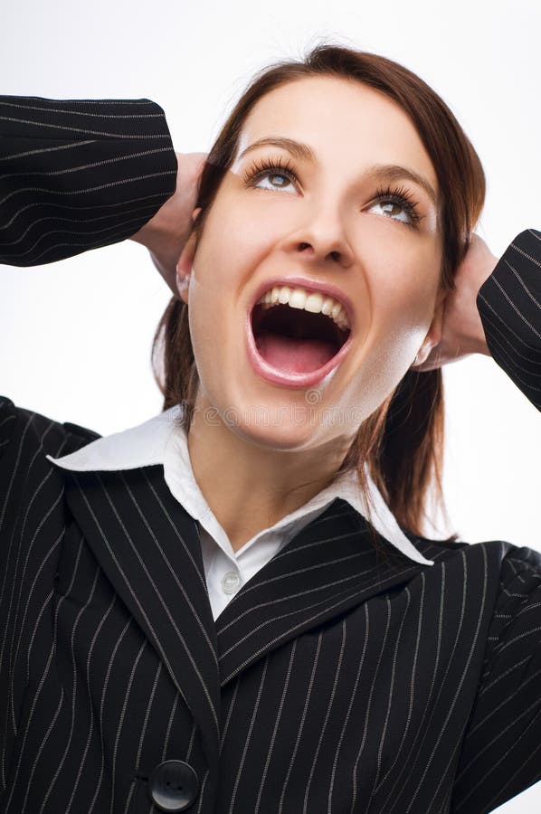 Shout stock photo. Image of pretty, makeup, girl, blue - 9105210