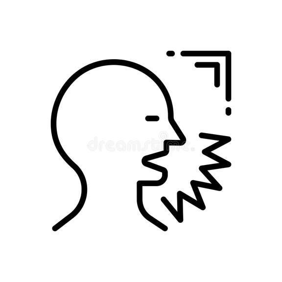 Black Line Icon for Shout, Exclaim and Scream Stock Vector ...