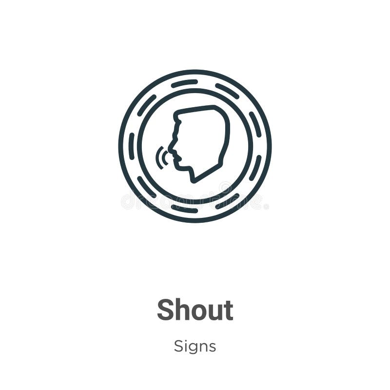 Shout Outline Vector Icon. Thin Line Black Shout Icon, Flat Vector Simple Element Illustration ...