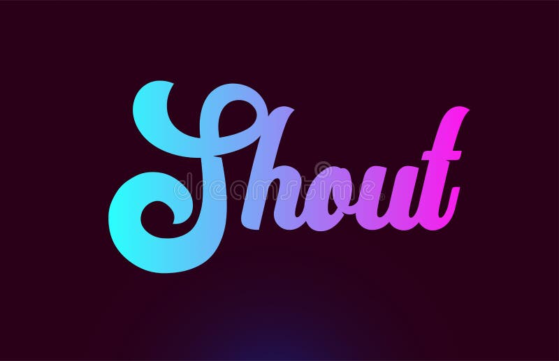 Shout Pink Word or Text for Typography Logo Design Stock Illustration ...