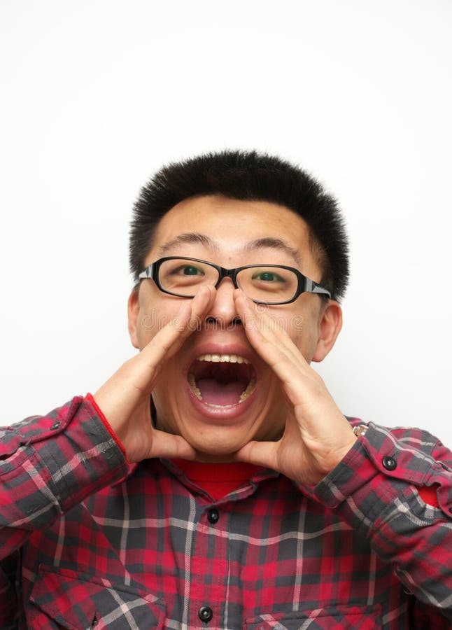 Shouting stock photo. Image of people, male, isolated - 12300778
