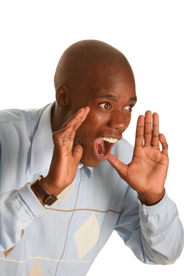 Shouting African Man stock photo. Image of noise, communication - 11864752