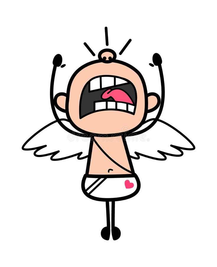 Shouting Angel Cartoon stock illustration. Illustration of itching ...