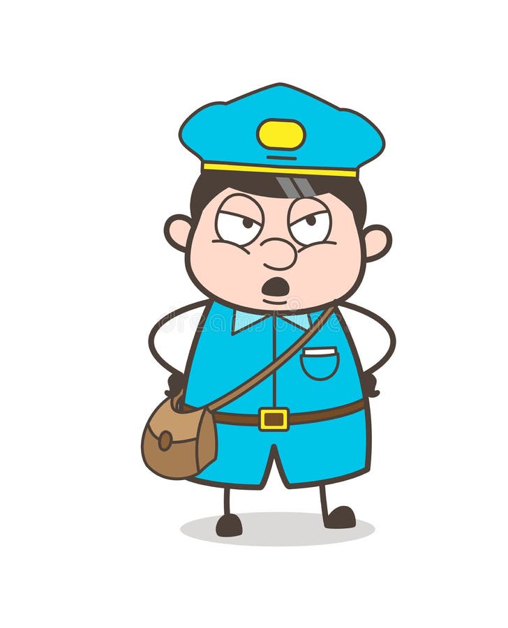 Aggressive Postman in Very Angry Mood Vector Stock Illustration ...